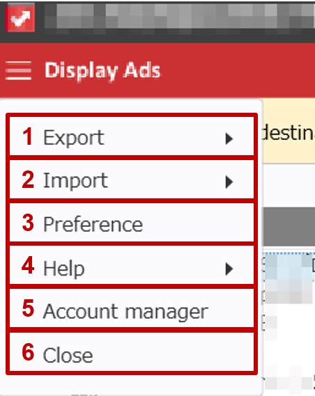 Main window and menus [Auction] - Help - Yahoo! JAPAN Ads